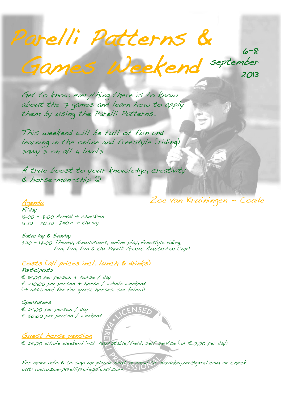 Parelli Patterns & Games Weekend 6-8 Sept. Amsterdam! | Bokt.nl