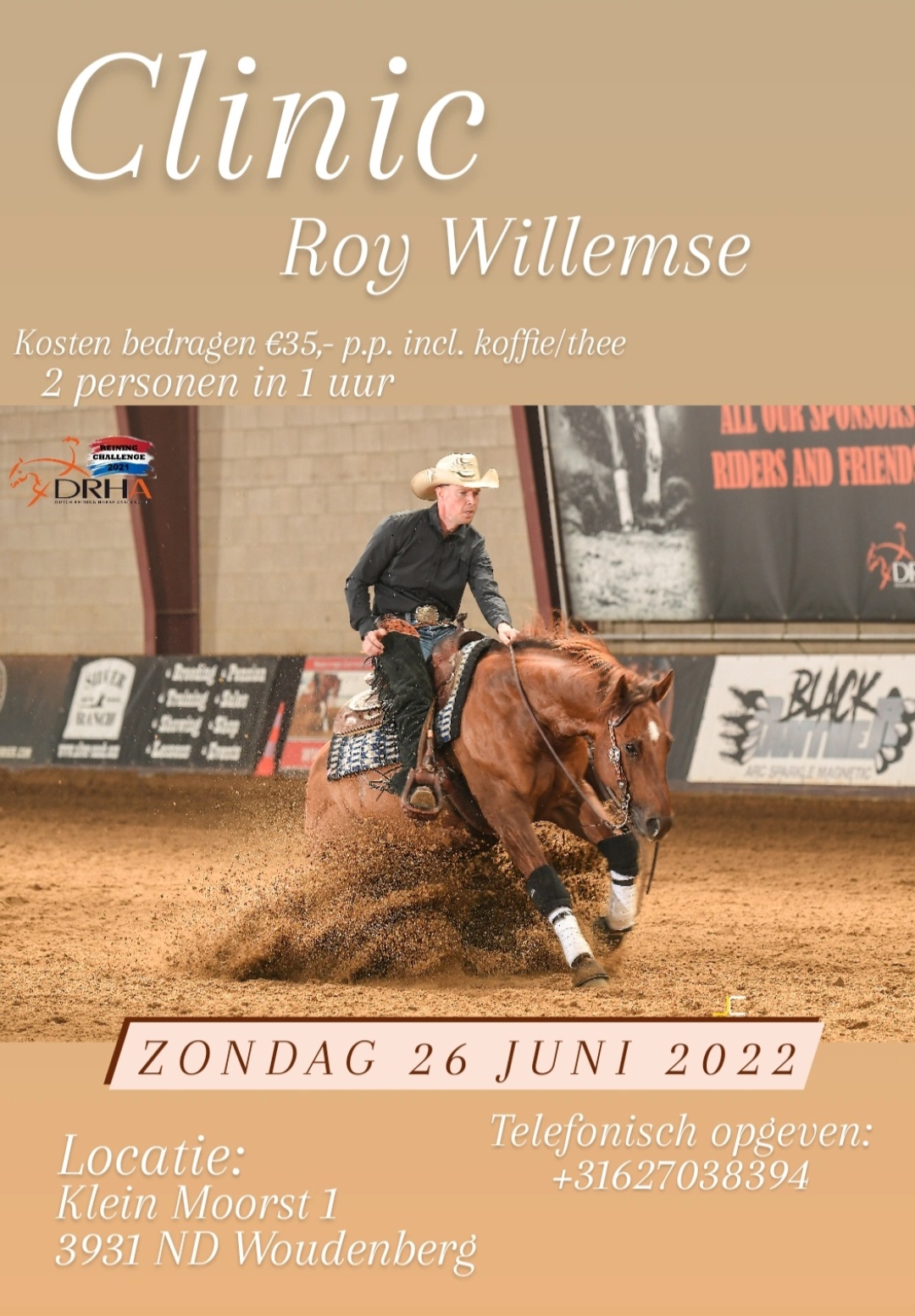 Reining clinic Roy Willemse | Bokt.nl