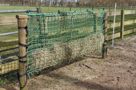 Hay rack for trail | Paddock paradise, Horse paddock, Hay feeder